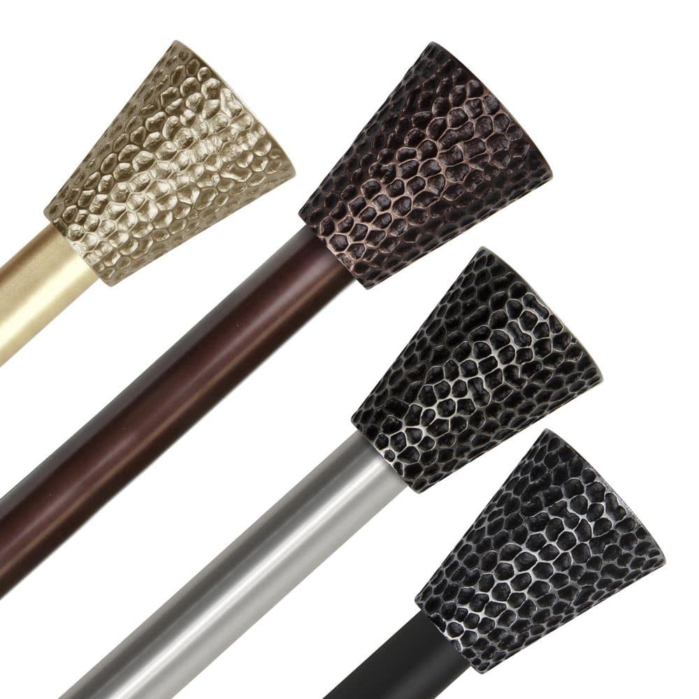 EMOH 1" Dia Adjustable 28-48" Single Curtain Rod in Satin Nickel with ...