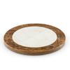 GG COLLECTION Marble and Wood Lazy Susan 93339 - The Home Depot