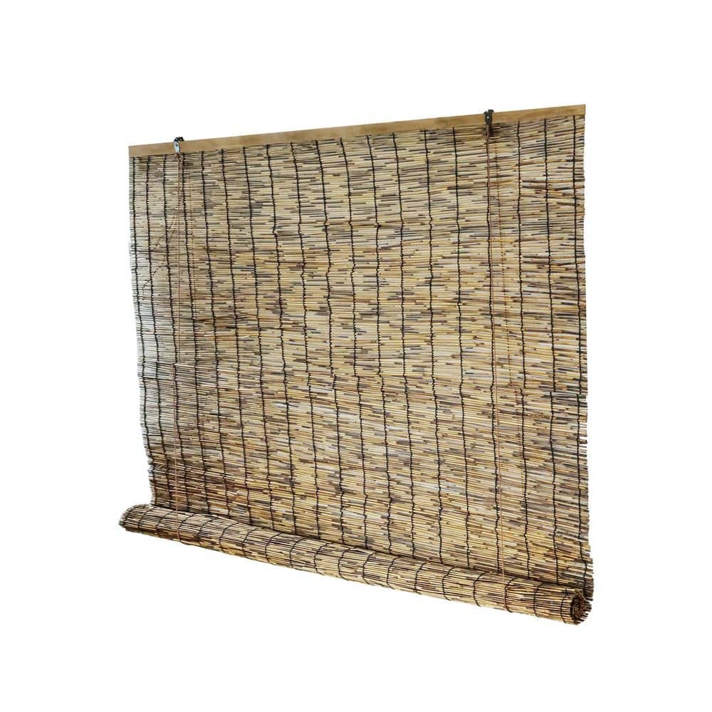 Wellco 60 in. x 72 in. Bamboo Reed Roll Shade with Lifter Used to Shade ...