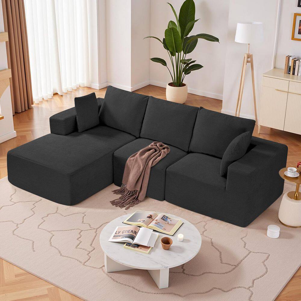 SKYSHALO Modular Sectional Sofa, L Shaped Modular Sofa with Chaise ...
