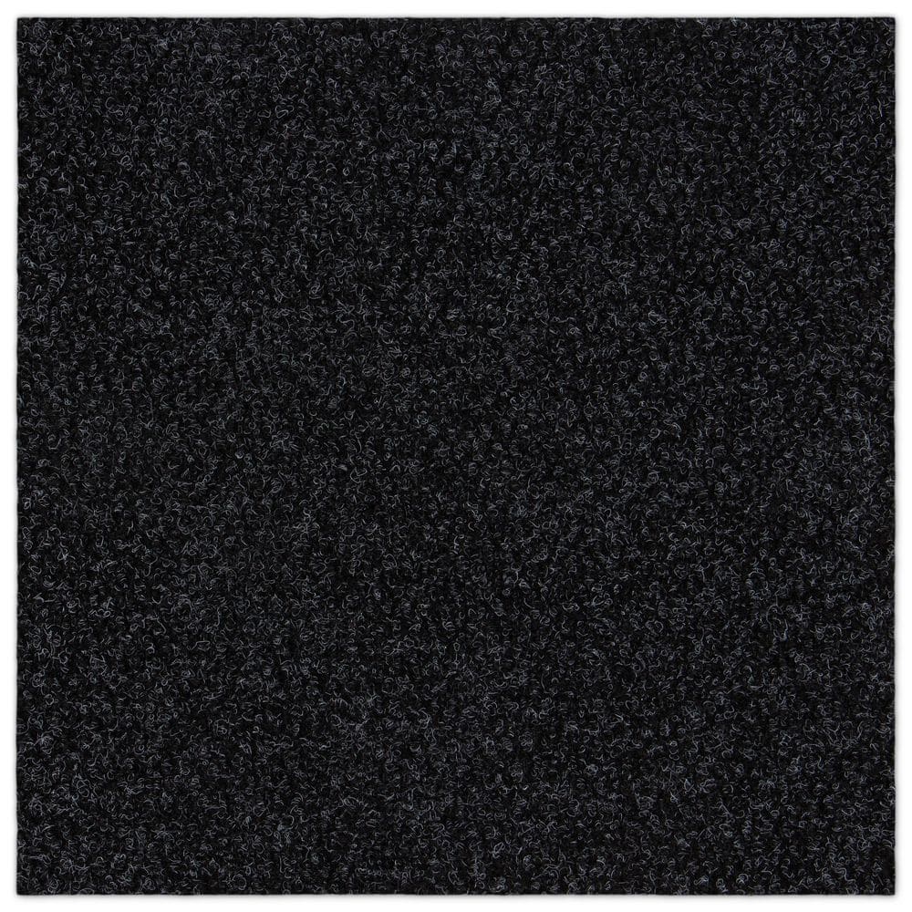 Boone Hobnail Black Residential 18 in. x 18 in. Peel and Stick Carpet ...