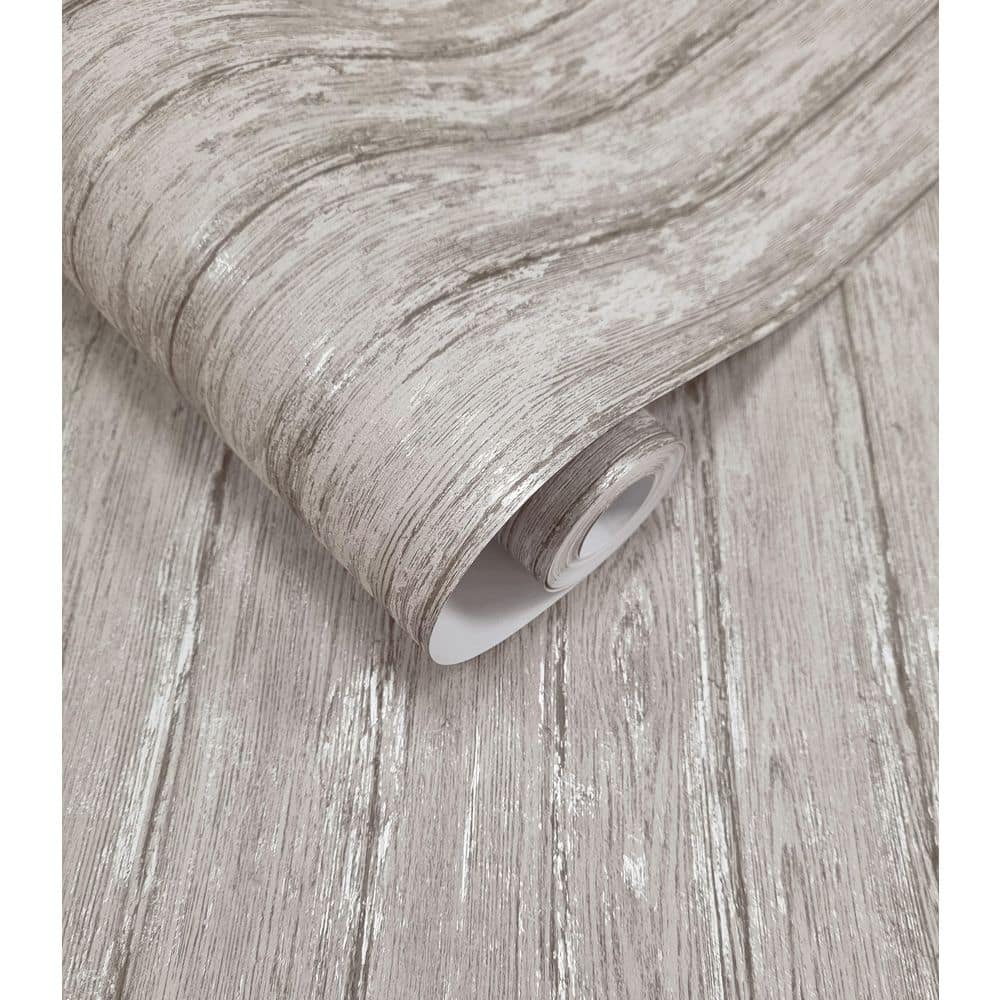 Walls Republic Grey Rustic Timber Textured Wallpaper Print Non-Woven ...