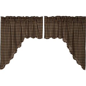 VHC BRANDS Primitive Star 36 in. L Cotton Swag Valance in Raven Khaki ...