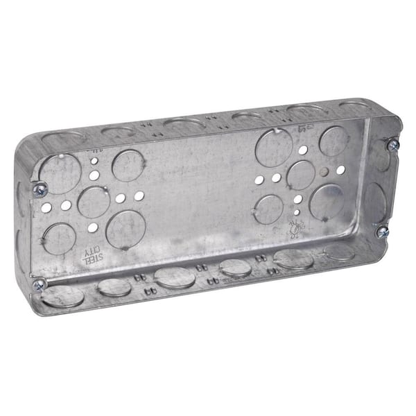 4-Gang 70 cu. in. Pre-Galvanized Steel Box 4G1234-5R - The Home Depot