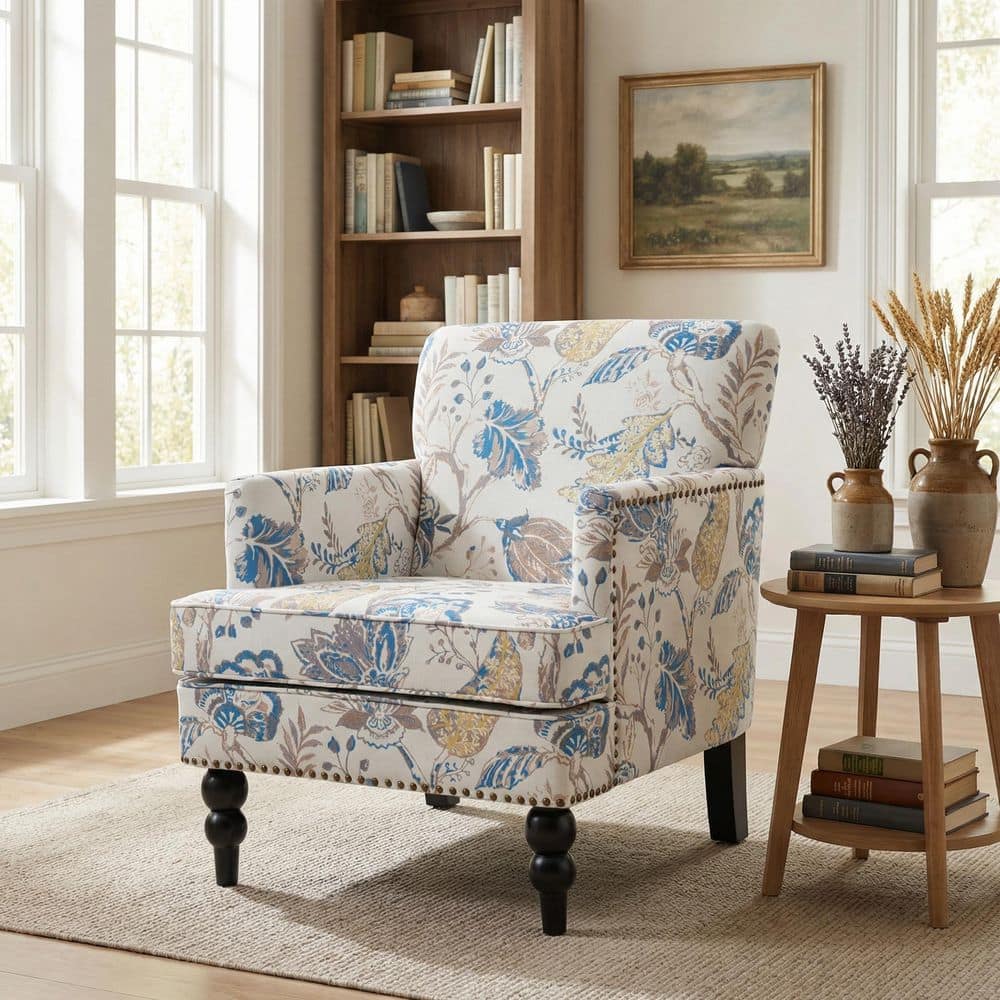 CHRISTOPHER KNIGHT HOME Harrison Multi Blue Floral Polyester Club Chair ...