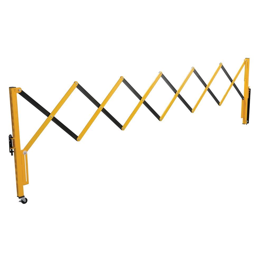 Vestil 139 in. x 38 in. Yellow Steel Expand-A-Gate with Wall Mounts ...