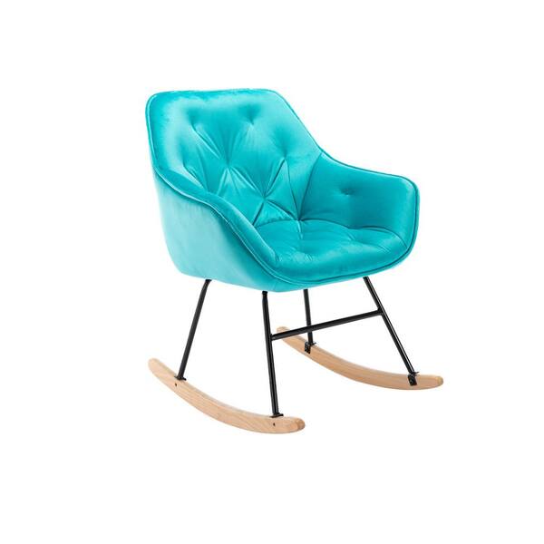 Tatahance Light Blue Toweling Fabric Upholstery Material Rocking Chair ...