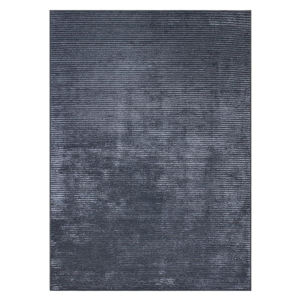 World Rug Gallery Dark Gray 10 ft. x 14 ft. Contemporary Distressed ...