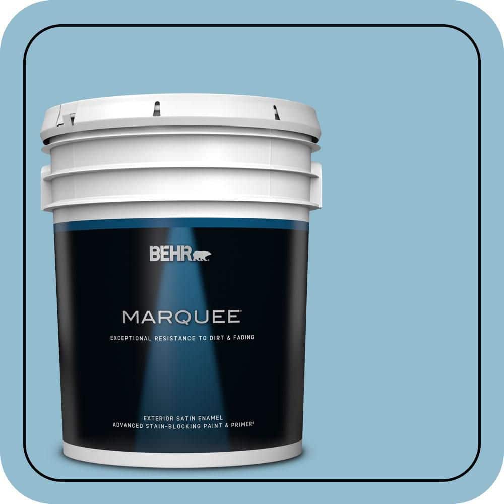 BEHR MARQUEE 5 gal. #S490-3 Reef Blue Satin Enamel Exterior Paint ...