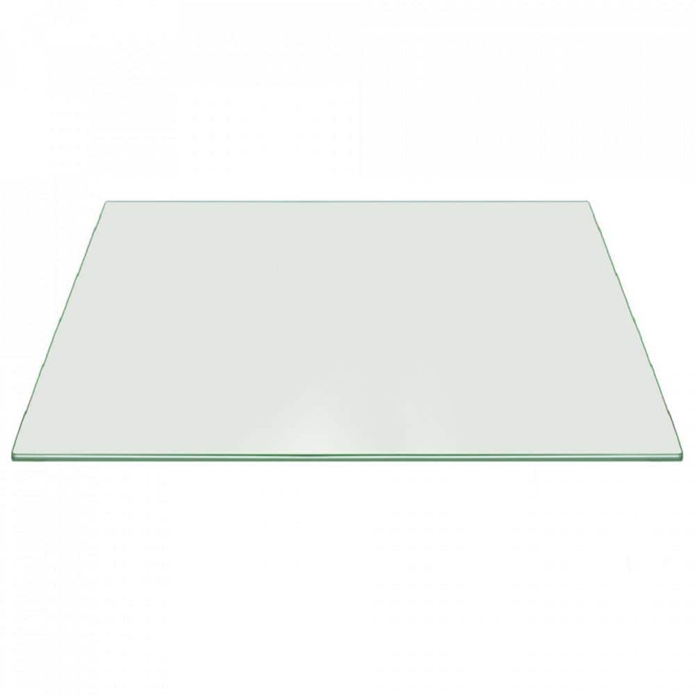 Fab Glass and Mirror 24 in. x 36 in. Clear Rectangle Glass Table Top, 1 ...
