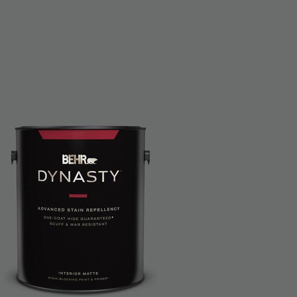 BEHR DYNASTY 1 gal. #770F-5 Dark Ash Matte Interior Stain-Blocking ...