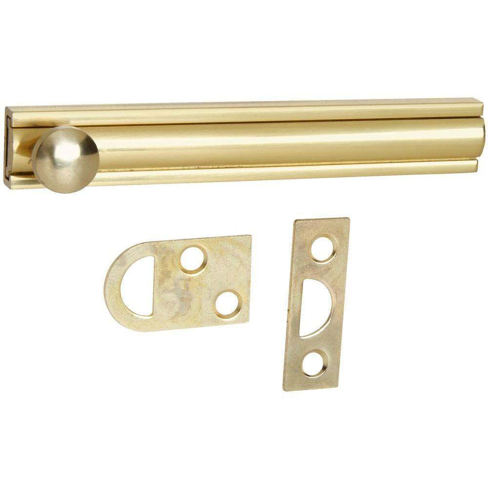 National Hardware 4 in. Solid Brass Surface Bolt MPB1922 4 SURFACE BOLT ...