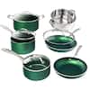 GRANITESTONE Emerald Green10-Piece Aluminum Ultra-Durable Non-Stick ...