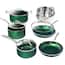 GRANITESTONE Emerald Green 20-Piece Aluminum Ultra-Durable Triple Layer ...