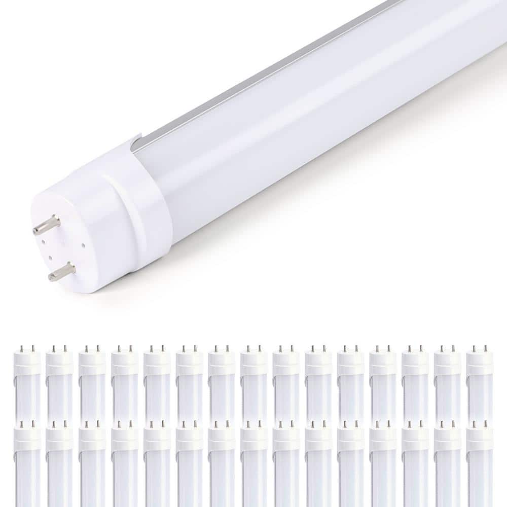 JAZAVA 40-Watt Equivalent Daylight Deluxe (6500K) 48 in. Linear Tube T8 ...