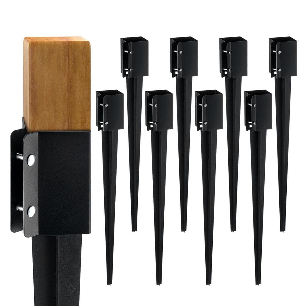 SVOPES Fence Post Anchor Ground Spike, 8 Pack, 36 x 4 x 4 In., Metal ...
