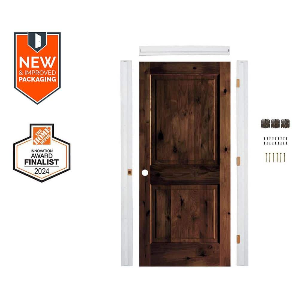Krosswood Doors Assembly Required 32 in. x 80 in. Alder Sq. Top Right ...