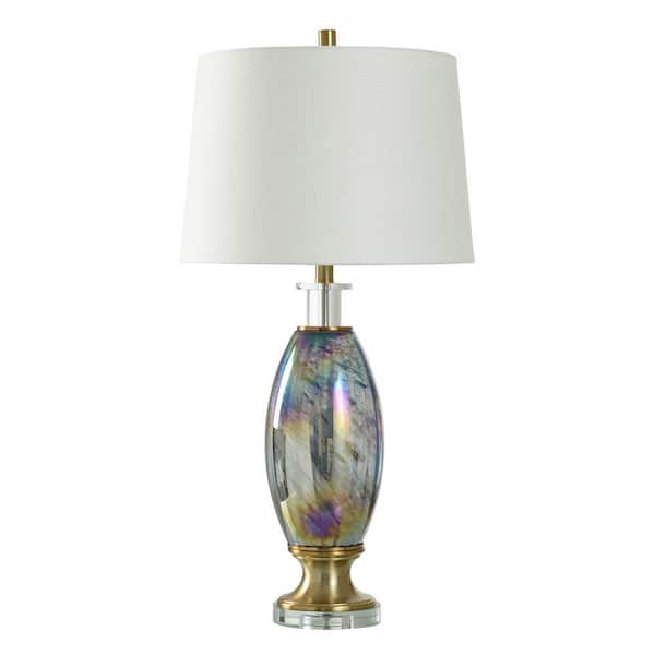 StyleCraft 32 in. Iridescent Transitional 1-Light Standard Floor Lamp ...