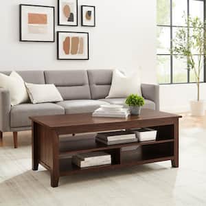 HomeSullivan 48 in. Brown Rectangle Wood Top Coffee Table 40547WN-30N ...