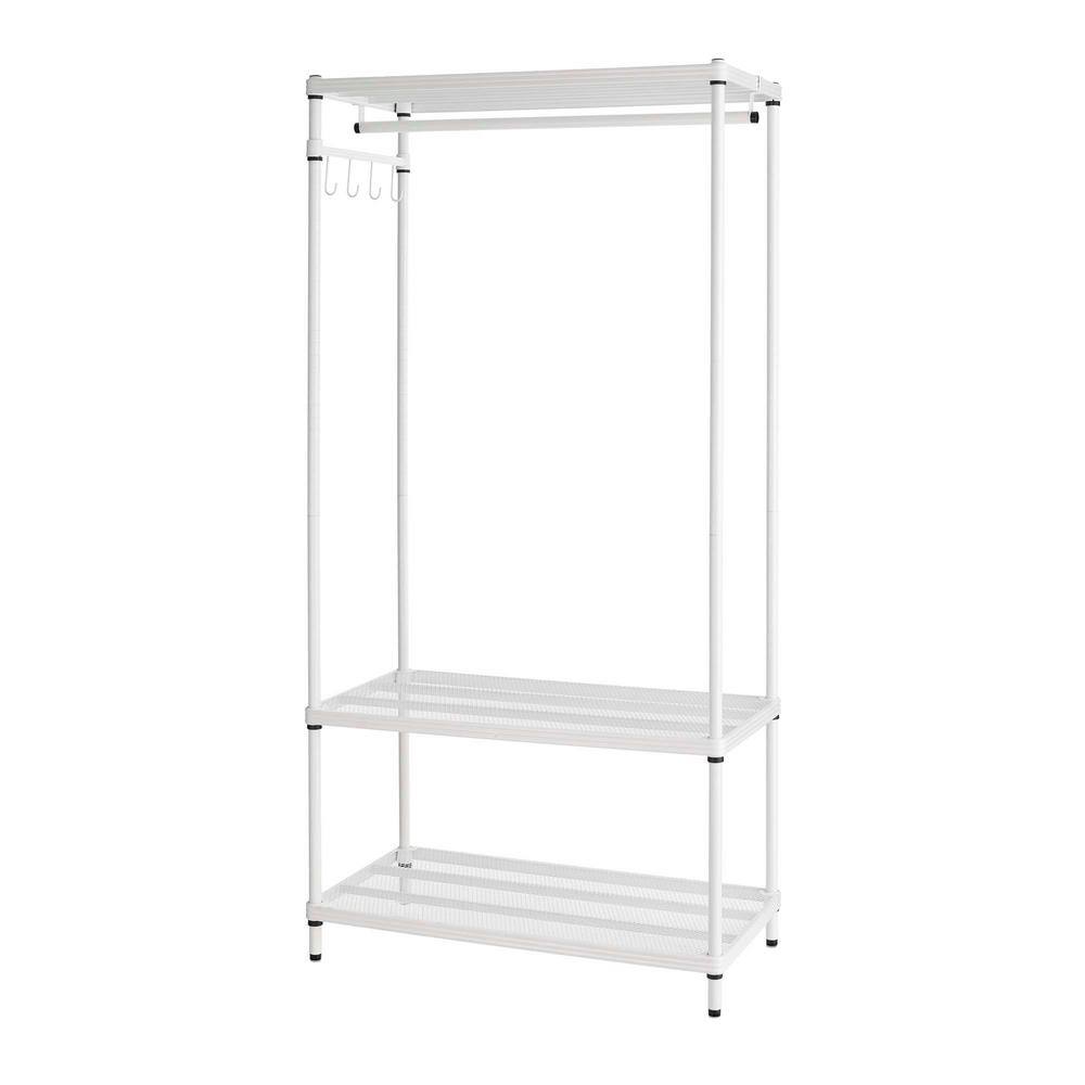 Design Ideas MeshWorks 3-Shelf Metal White Freestanding Clothing Unit ...