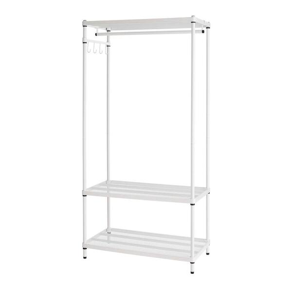 Design Ideas MeshWorks 3-Shelf Metal White Freestanding Clothing Unit ...