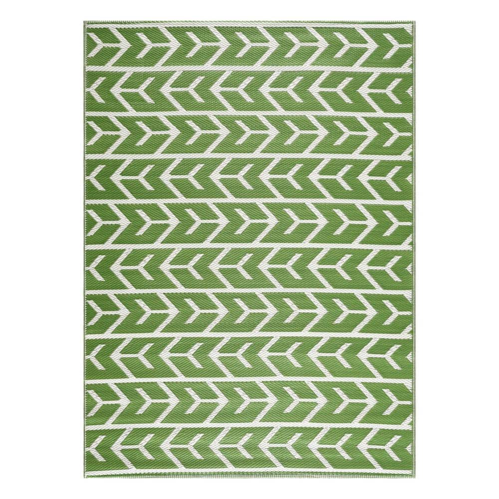 PLAYA RUG Amsterdam Design 5 ft. x 7 ft. Size Green & Creme 100% Eco ...