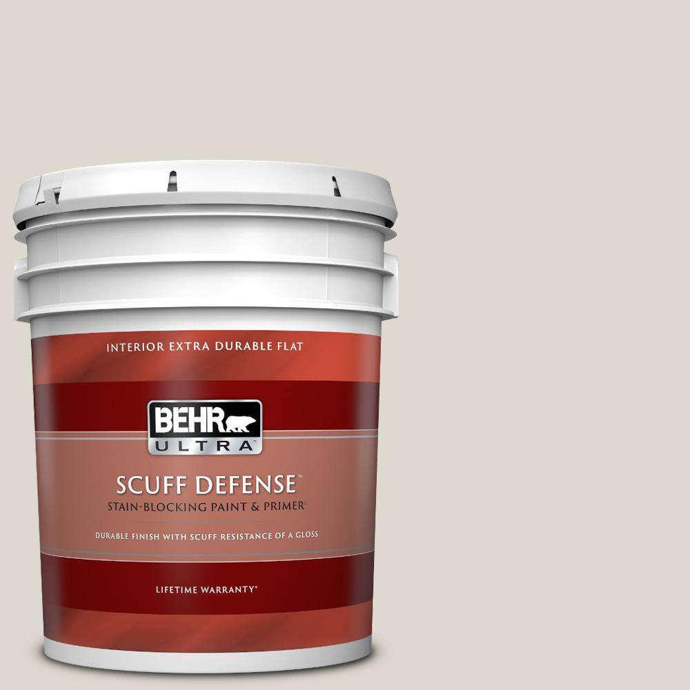 BEHR ULTRA 5 gal. #N320-1 Campfire Ash Extra Durable Flat Interior ...