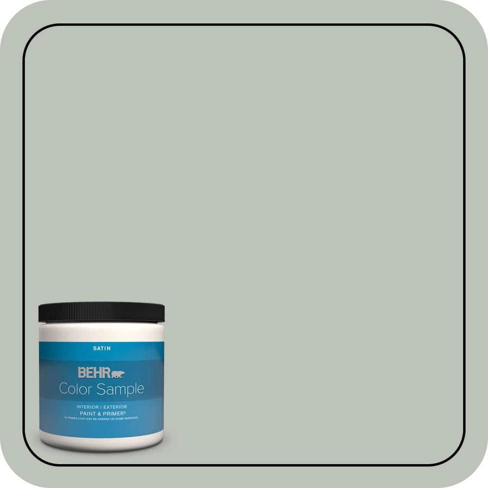 BEHR PREMIUM PLUS 8 oz. #710E-3 Rhino Satin Enamel Interior/Exterior ...