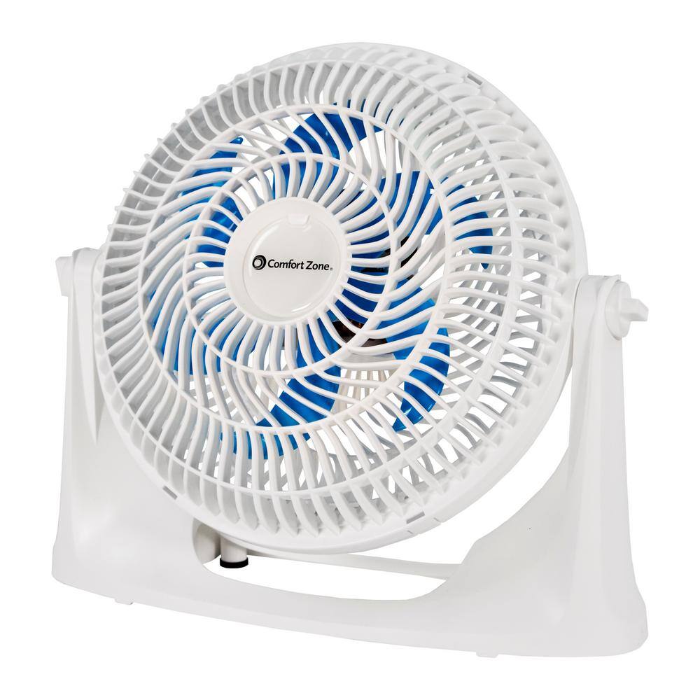 Comfort Zone PowerCurve 9 in. 3-Speed Turbo Floor Fan with Adjustable ...
