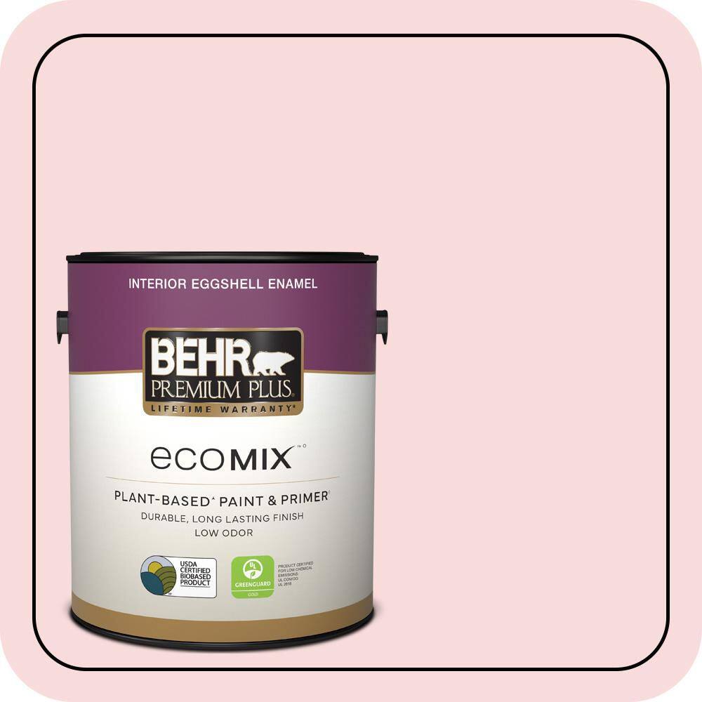 BEHR PREMIUM PLUS 1 gal. #130C-1 Powdered Blush Eggshell Enamel EcoMix ...
