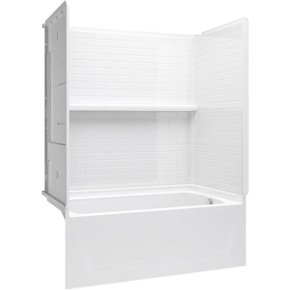 Sterling Traverse 60 in. x 32 in. x 79 in. 4-Piece Vikrell Bath and ...