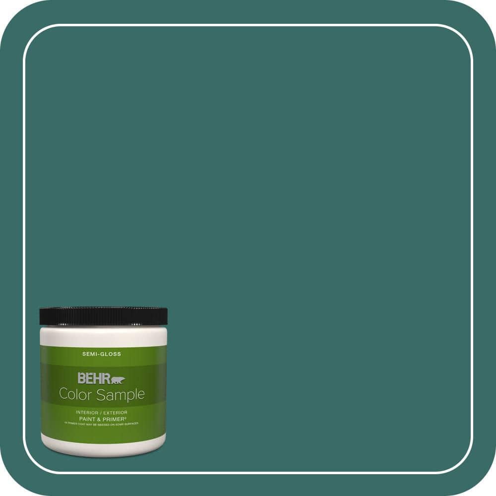 BEHR PREMIUM PLUS 8 oz. #M450-7 Beta Fish Semi-Gloss Interior/Exterior ...