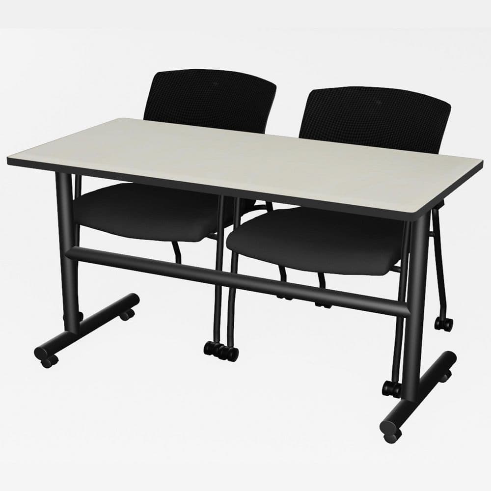 Regency Kobe 48 in x 24 in. Maple Flip-Top Training Nesting Table Desk ...