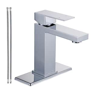 ALEASHA 4 in. Center set Single Handle High Arc Bathroom Sink Faucet ...