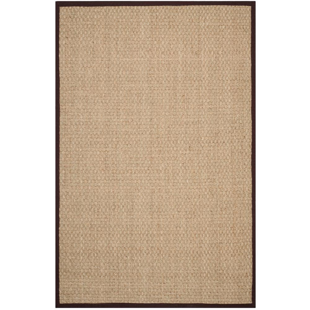 SAFAVIEH Natural Fiber Beige/Dark Brown 5 ft. x 8 ft. Border Area Rug ...
