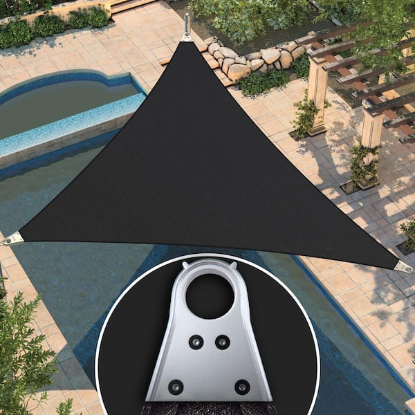 AMGO Super Ring 26 ft. x 26 ft. x26ft. Triangle Sun Shade Sail with ...