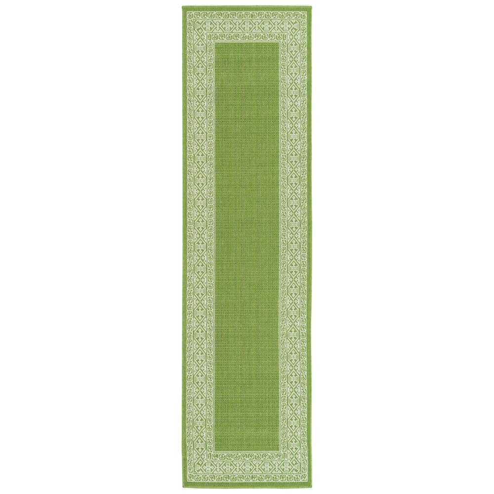 Kaleen Amalie Lime Green 2 ft. 2 in. x 8 ft. Indoor/Outdoor Runner Rug ...