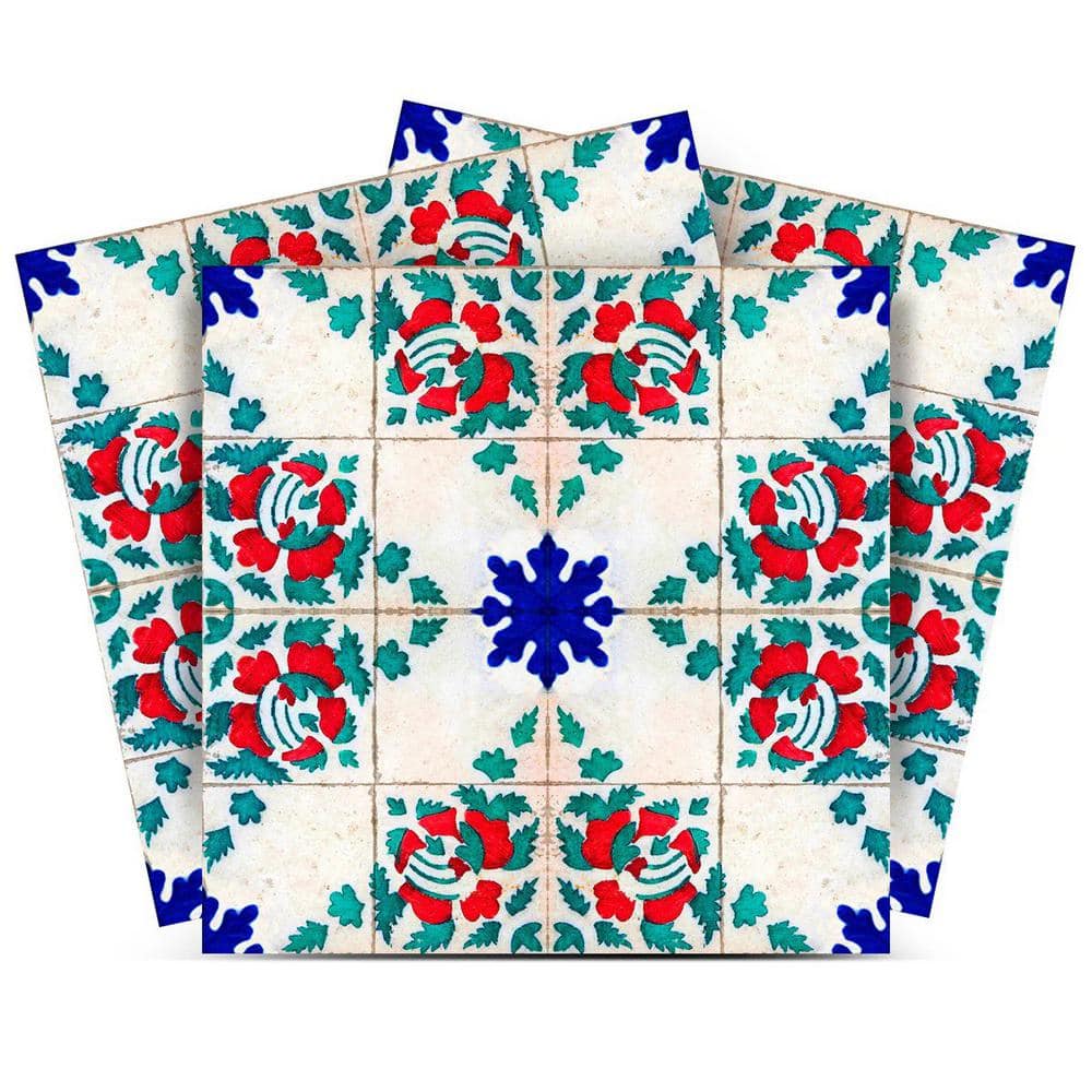 MI ALMA Gold, Red, White and Steel Blue V46 7 in. x 7 in. Vinyl Peel ...