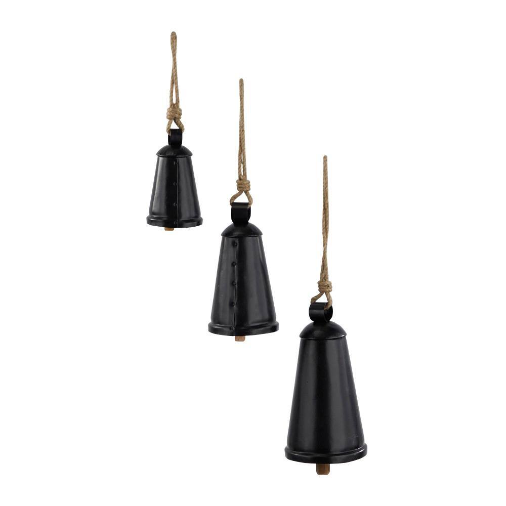 Litton Lane Black Metal Tibetan Inspired Narrow Cone Decorative Cow ...