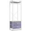 Sorbus Purple Steel Clothes Rack with Fabric Drawers and Wood Top 15.25 ...