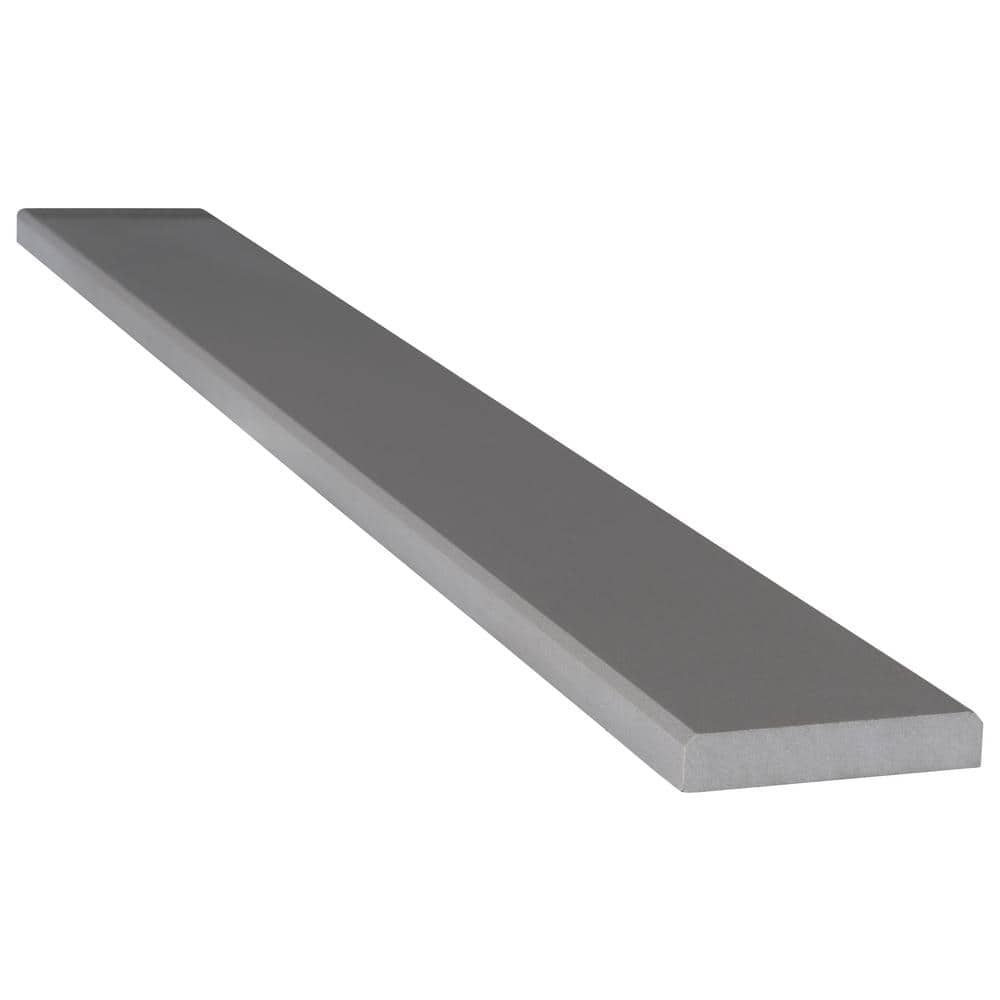Gray Double Beveled 6 in. x 72.25 in. Polished Engineered Marble ...