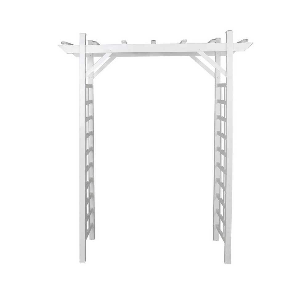Pearington 84.8 in. x 64 in. PVC Arched Arbor PT-10-00005-W - The Home ...