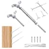 VEVOR T316 Stainless Steel Adjustable Angle 1/8 in. Cable Railing Kit Hardware for Wood Post ...