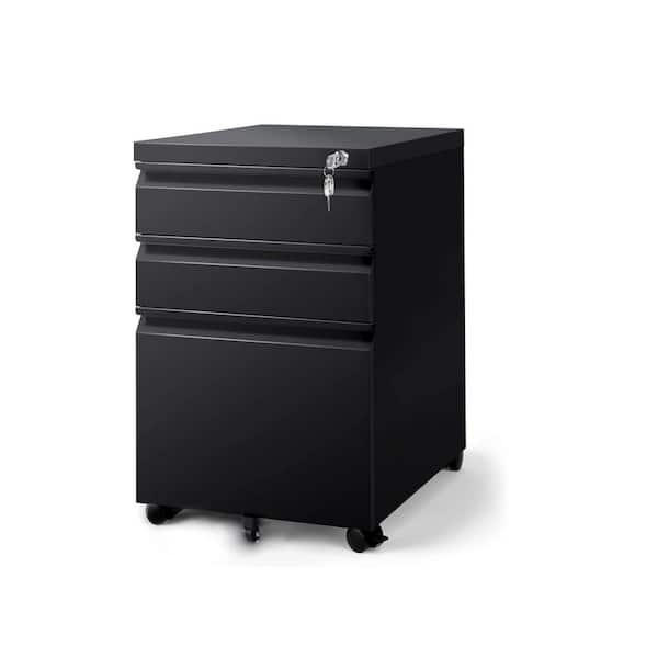 3 Drawer Black File Cabinet with Lock AM924C-233 - The Home Depot