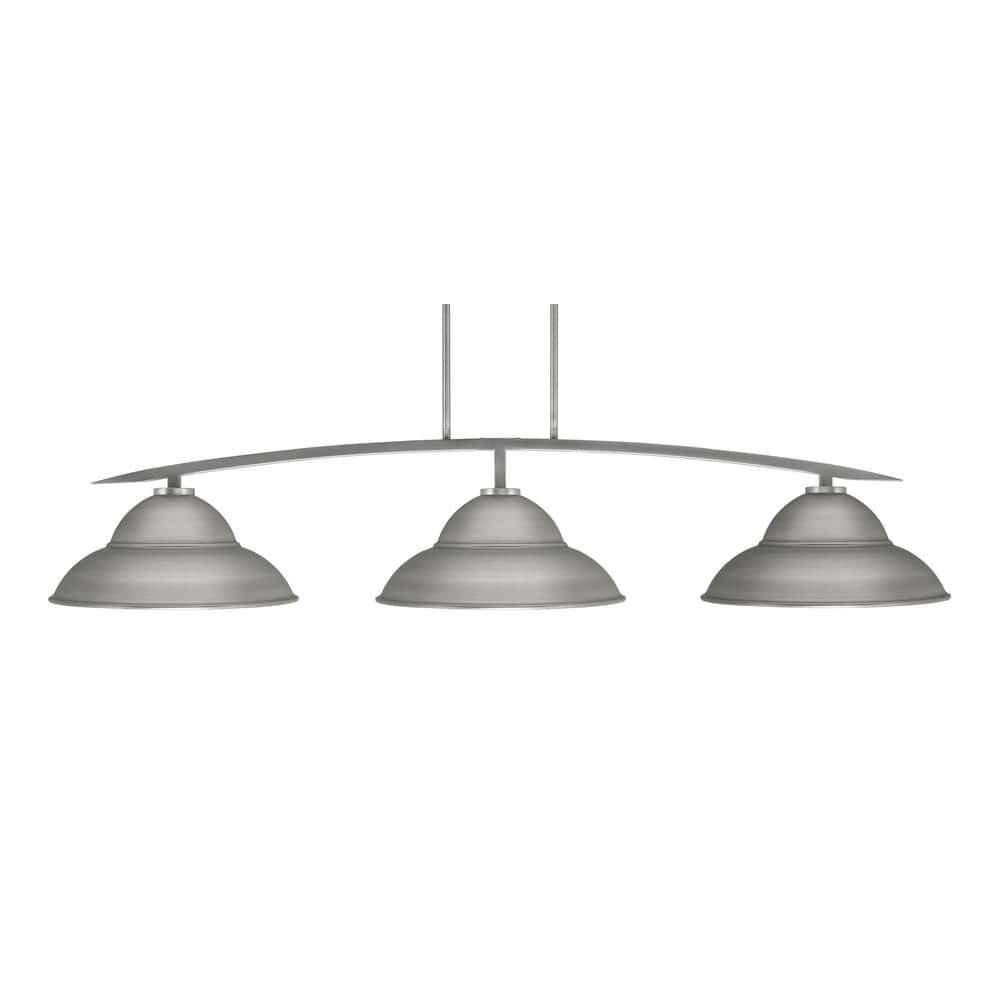 Siena 3-Light Graphite Billiard-Light with Graphite Metal Shades ...