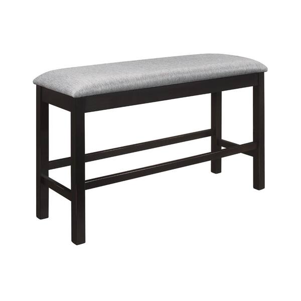 Benjara Gray and Black 42 in. Backless Counter Height Bedroom Bench ...