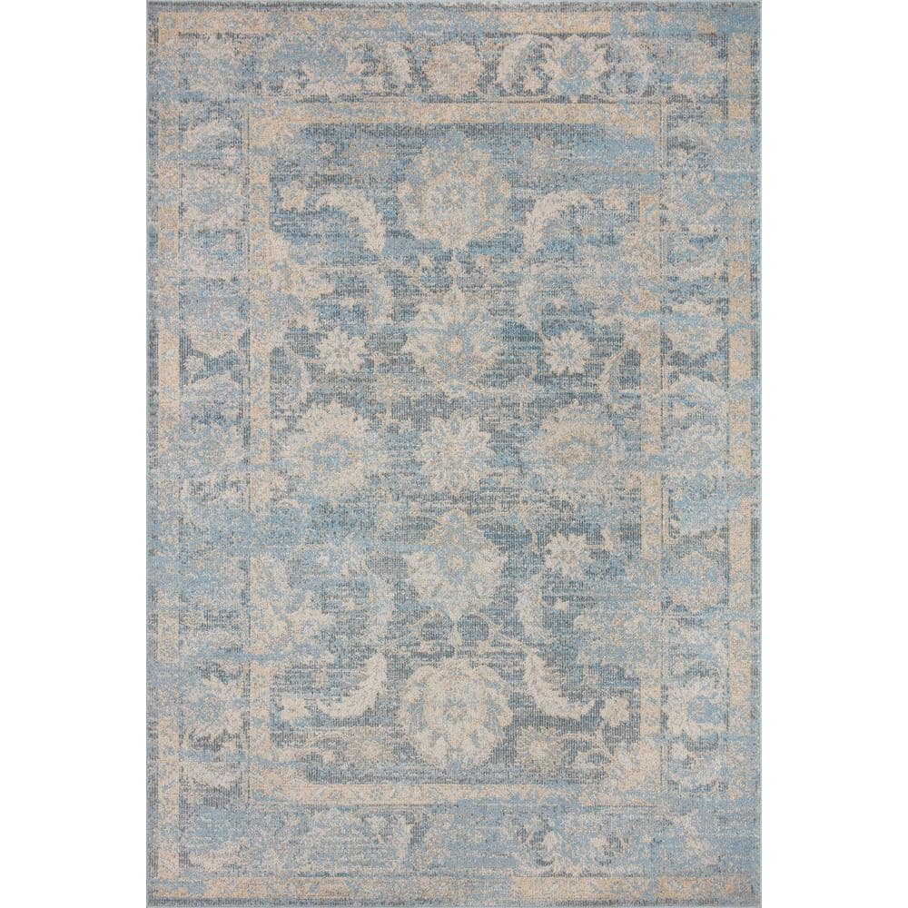 Loloi Odette Sky/Beige 6 ft. - 7 in. x 9 ft. - 6 in. Oriental Area Rug ...