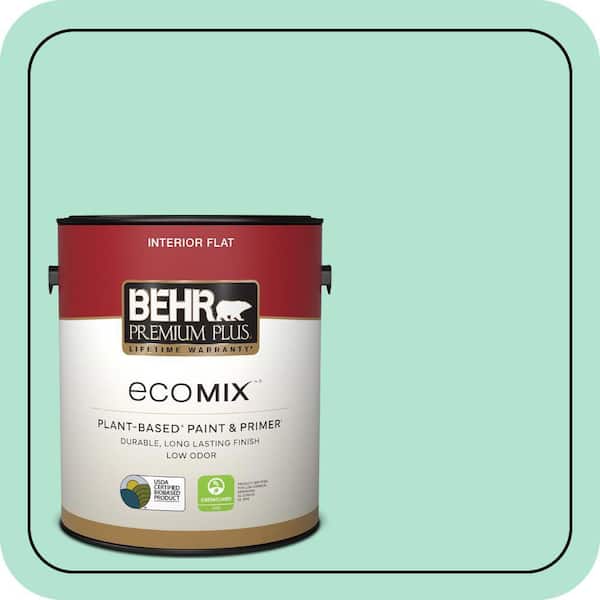 BEHR PREMIUM PLUS 1 gal. #P420-2 Crystal Rapids Flat EcoMix Plant-Based ...