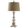 StyleCraft Cromwell 31 in. Distressed Off White Cream Table Lamp ...