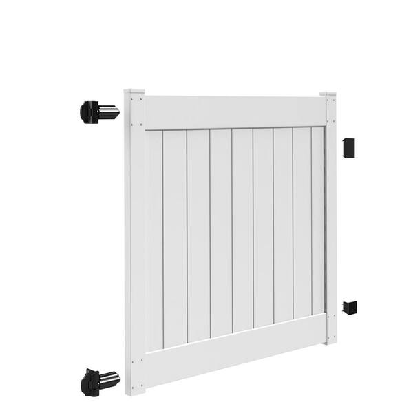 Veranda Linden 5 ft. W x 5 ft. H White Vinyl Un-Assembled Fence Gate ...